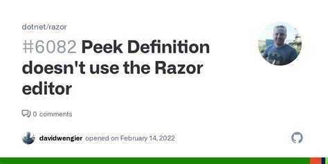 peek definition doesn t use the razor editor · issue 6082 · dotnet