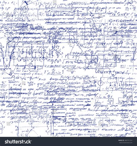 Math Seamless Pattern Handwriting Various Operations Stock Vector Royalty Free 382751314