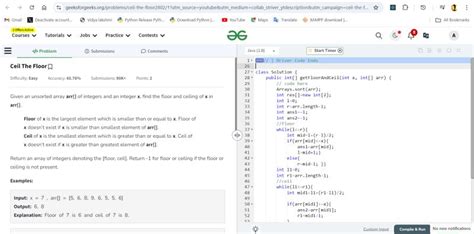Anandha Samyuktha S On Linkedin Geeksforgeeks Coding Problemsolving Binarysearch