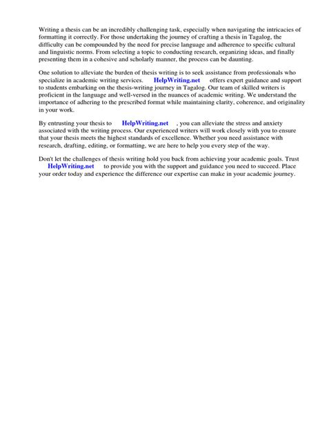 Thesis Format In Tagalog Pdf Tagalog Language Thesis