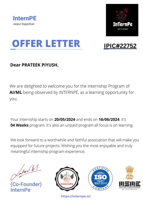 Prateek Piyush On Linkedin Internpe