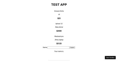 React Playground Codesandbox