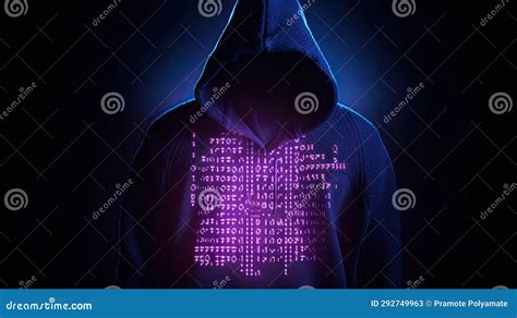 Hoodie With Binary Code On The Background Generative Ai Stock Image Image Of Hacker Binary