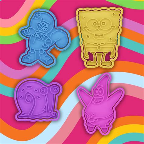 Stl File Cookie Cutter Spongebob And His Friends Set Of 4 🍪 ・3d Printer