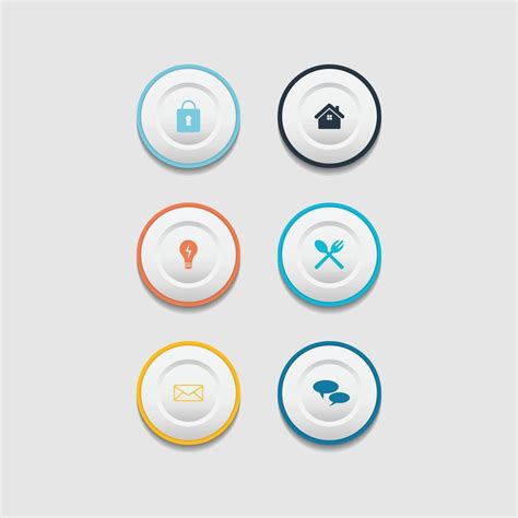 Circle Web Design Button Collection Vector Art At Vecteezy