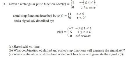 solved 3 given a rectangular pulse function rect t 25 t