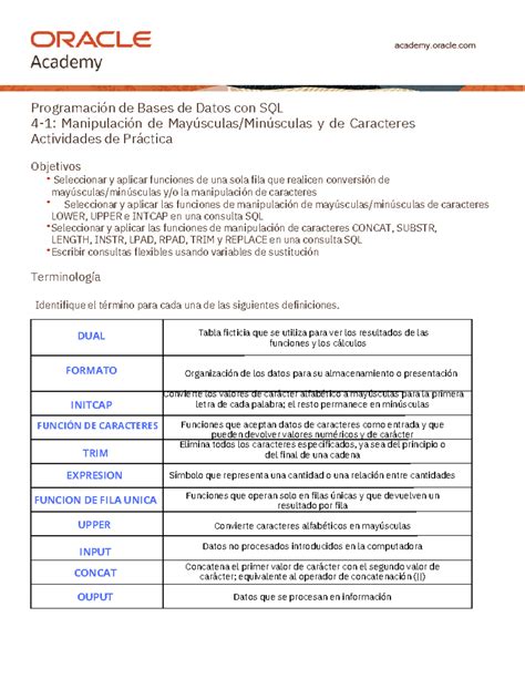Practica Programacion Base de Datos Completo Programación de Bases de Datos con SQL