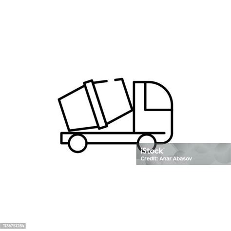 콘크리트 믹서 콘크리트 아이콘입니다 모바일 개념과 웹 응용 프로그램 그림에 대 한 건설의 요소입니다 웹 사이트 디자인 및 개발