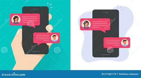 Chat Text Box Empty Messages Template Vector Dialig Interface Mobile