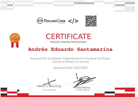 Andrés Eduardo Santamarina Frontend Developer At Cybersinn Solutions