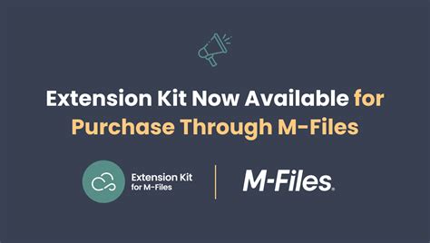 Extension Kit Now Available For Purchase Through M Files Extension