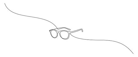 안경의 연속 선 그리기 1회 안경과 선글라스는 심플한 선형 스타일의 상징입니다 편집 가능한 스트로크의 안과 개념 낙서 벡터 일러스트 레이 션 검안에 대한 스톡 벡터 아트 및