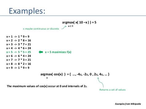 Statistics Argmax Equation