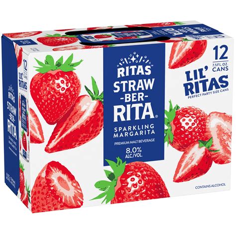 Ritas Sparkling Strawberry Straw Ber Rita Margarita 12 Pack 75 Fl Oz Aluminum Cans 8 Abv