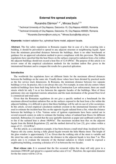 Pdf External Fire Spread Analysis