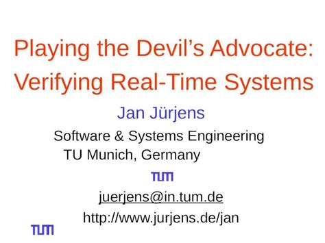 Ppt Playing The Devil S Advocate Verifying Real Time Systems Dokumen Tips