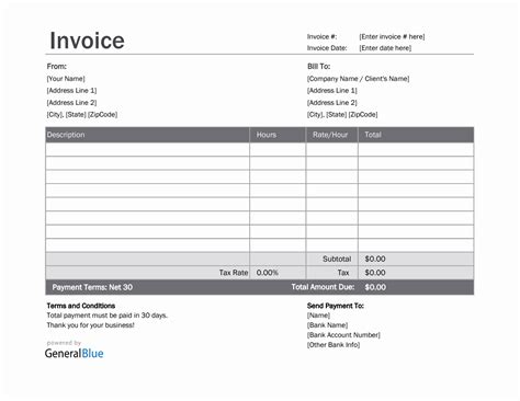Free Excel Invoice Templates