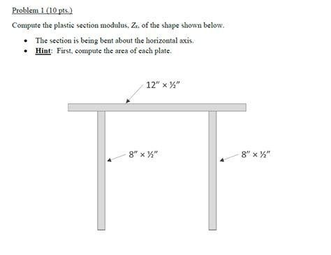 Solved Compute The Plastic Section Modulus Z X ﻿of The