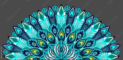Peacock Open Tail Fan Stock Vector Adobe Stock