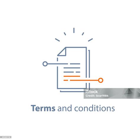 계약 조건 및 조건 문서 종이 쓰기 및 스토리 텔 링 개념 간단한 요약 이용 약관에 대한 스톡 벡터 아트 및 기타 이미지