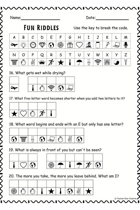 Free Fun Learning Printable Fun Riddles Code Breaker In 2025 English Free Fun Learning Printable Fun Riddles Code Breaker In 2025 English