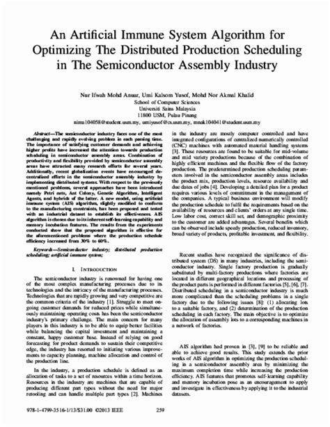 pdf an artificial immune system algorithm for optimizing the distributed production scheduling