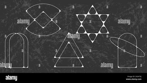 Y2k Frames Collection Minimalistic Linear Frames Arches Elements Geometric Shapes And Lines