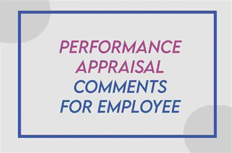 130 Examples Of Performance Appraisal Employee Final Comments Tipsquoteswishes