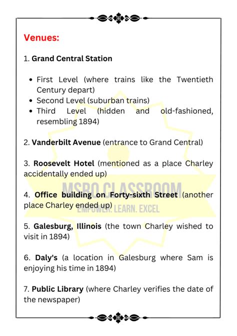 Class 12 Vistas The Third Level Full Explanation Msro Classroom