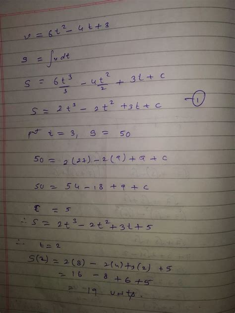 18 Velocity Of A Particle Any Time T Is Given By 6 T { 2 } 4 T 3 The