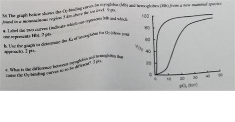 Solved Curves Far Myoglobin Mb And Hemoglobin Hb From A