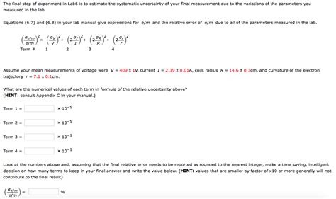 Solved The Final Step Of Experiment In Lab6 Is To Estimate