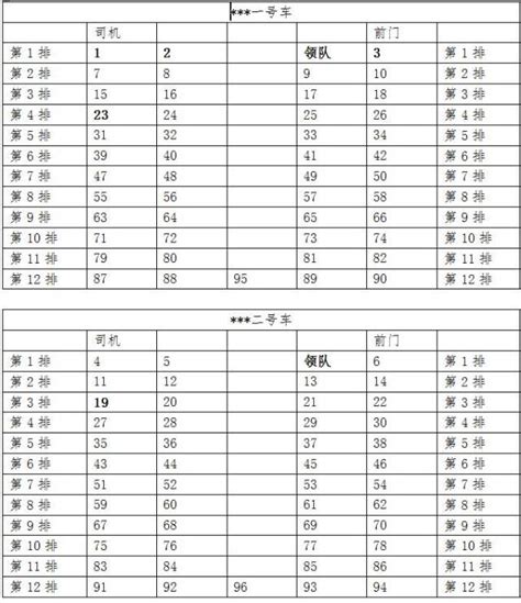 49座大巴座位分布图 大巴座位号分布图 第10页 大山谷图库