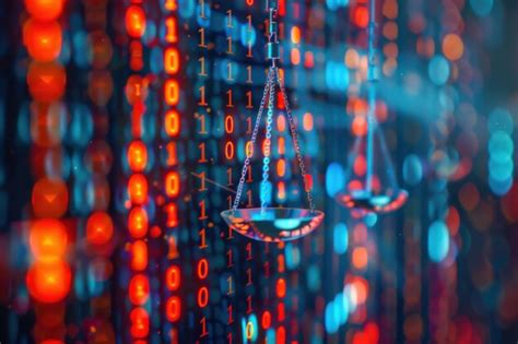 Digital Justice Cybersecurity And Legal Technology With Scales Of Justice In A Data Protection