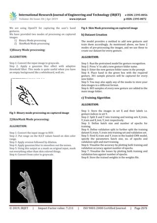 IRJET A Vision Based Hand Gesture Recognition System Using Convolutional Neural Networks PDF