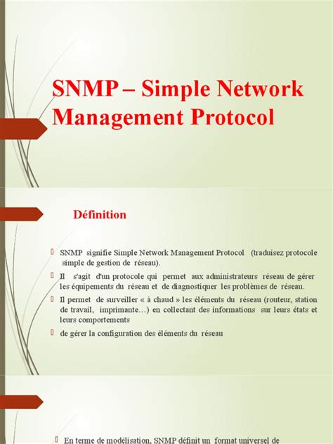 Snmp Simple Network Management Protocol Pdf Modèle Osi