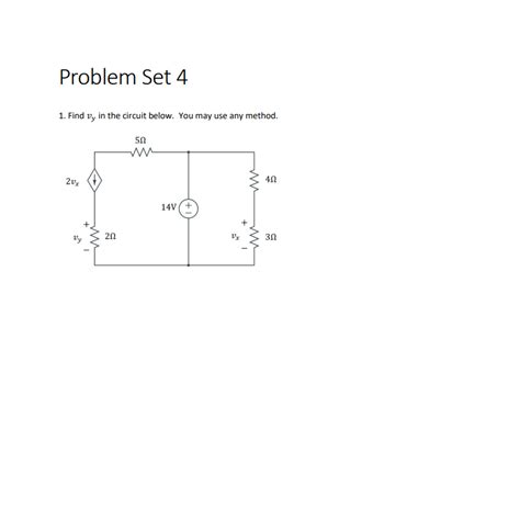 Solved Problem Set 4 1 Find V In The Circuit Below You