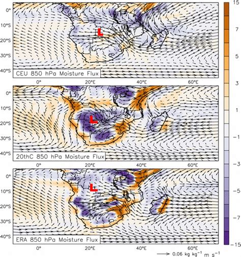 Jfm Moisture Flux Divergence At 850 Hpa Over Southern Africa In Download High Quality