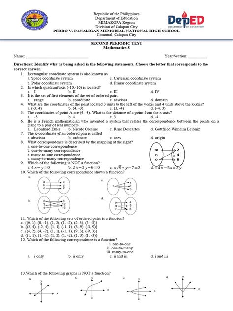 Review Final Math Pdf Cartesian Coordinate System Mathematical Objects