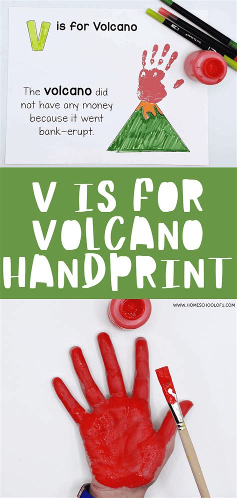 V Is For Volcano Craft Letter V Handprint Free Printable