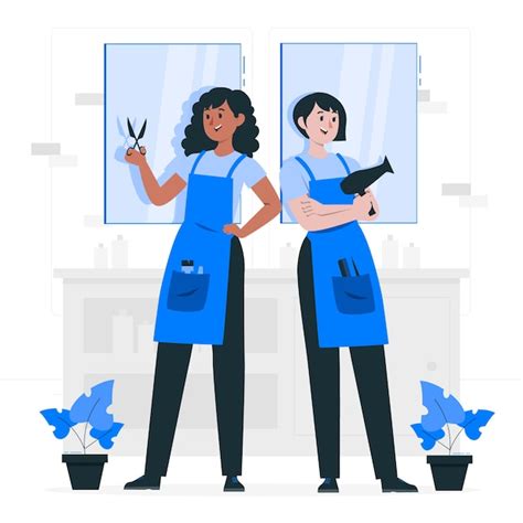 Kapper Team Concept Illustratie Gratis Vector