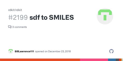 Sdf To Smiles · Issue 2199 · Rdkit Rdkit · Github