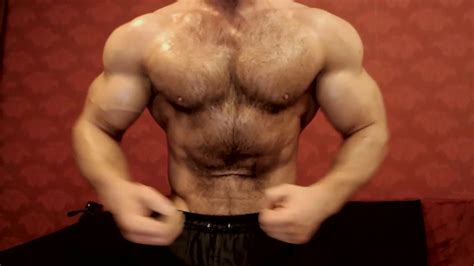Hairy And Sweaty Muscle Flex