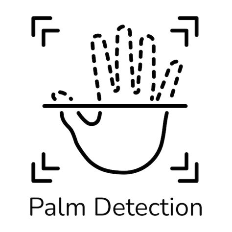 Premium Vector A Linear Style Icon Of Palm Detection