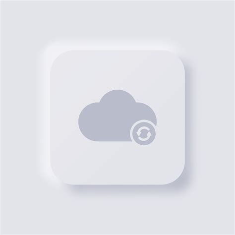 Cloud Icon With Rotation Arrow White Neumorphism Soft Ui Design For