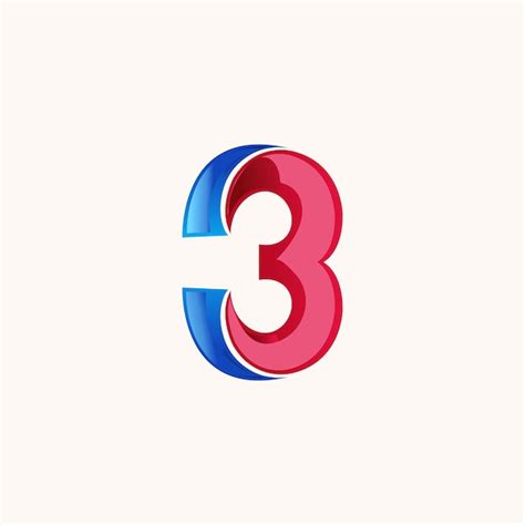 Premium Vector 3 Number Vector