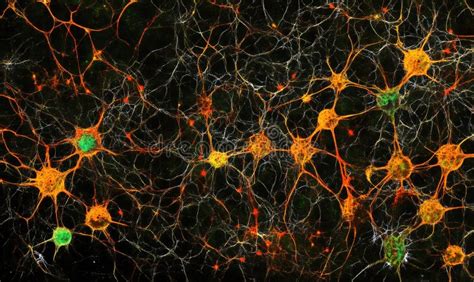 Neural Network Visualization Colorful Neurons Synapses Abstract