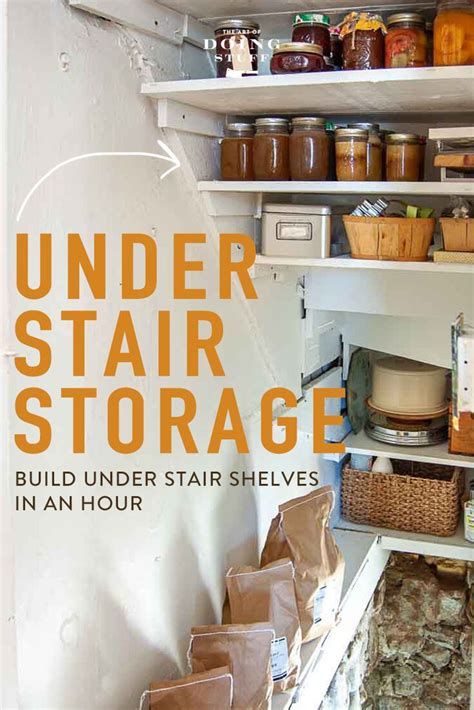 DIY Under Stair Shelves For Extra Storage