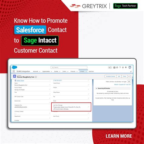 Greytrix On Linkedin Promote Salesforce Contact To Sage Intacct Customer Contact