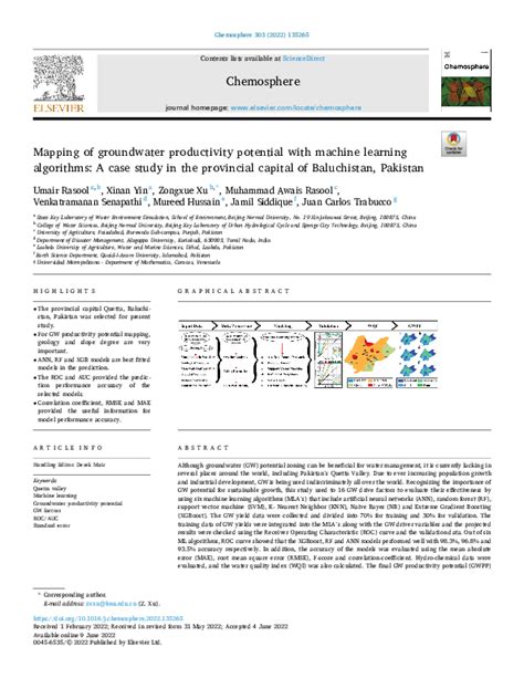 Pdf Mapping Of Groundwater Productivity Potential With Machine